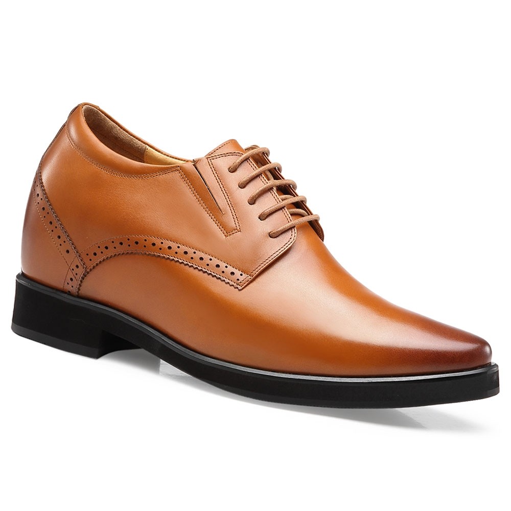 10 CM / 3.94 Inches Taller - Height Increasing Shoes Brown Hidden Heel ...