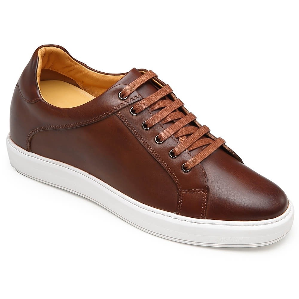 7CM / 2.76 Inches - Elevating Shoes For Men Brown Leather Height ...